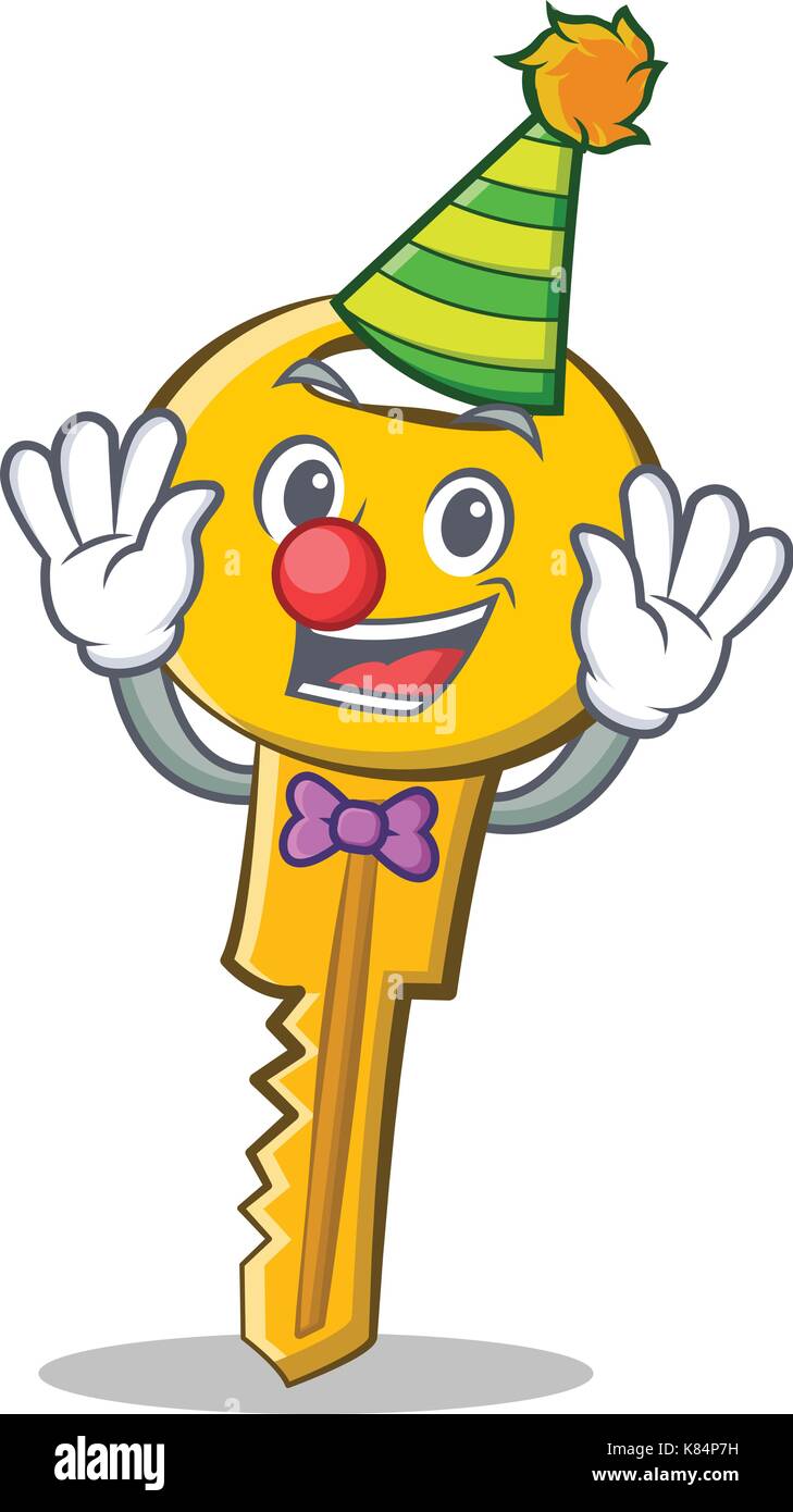 Clown key character cartoon style vector illustration Stock Vector ...