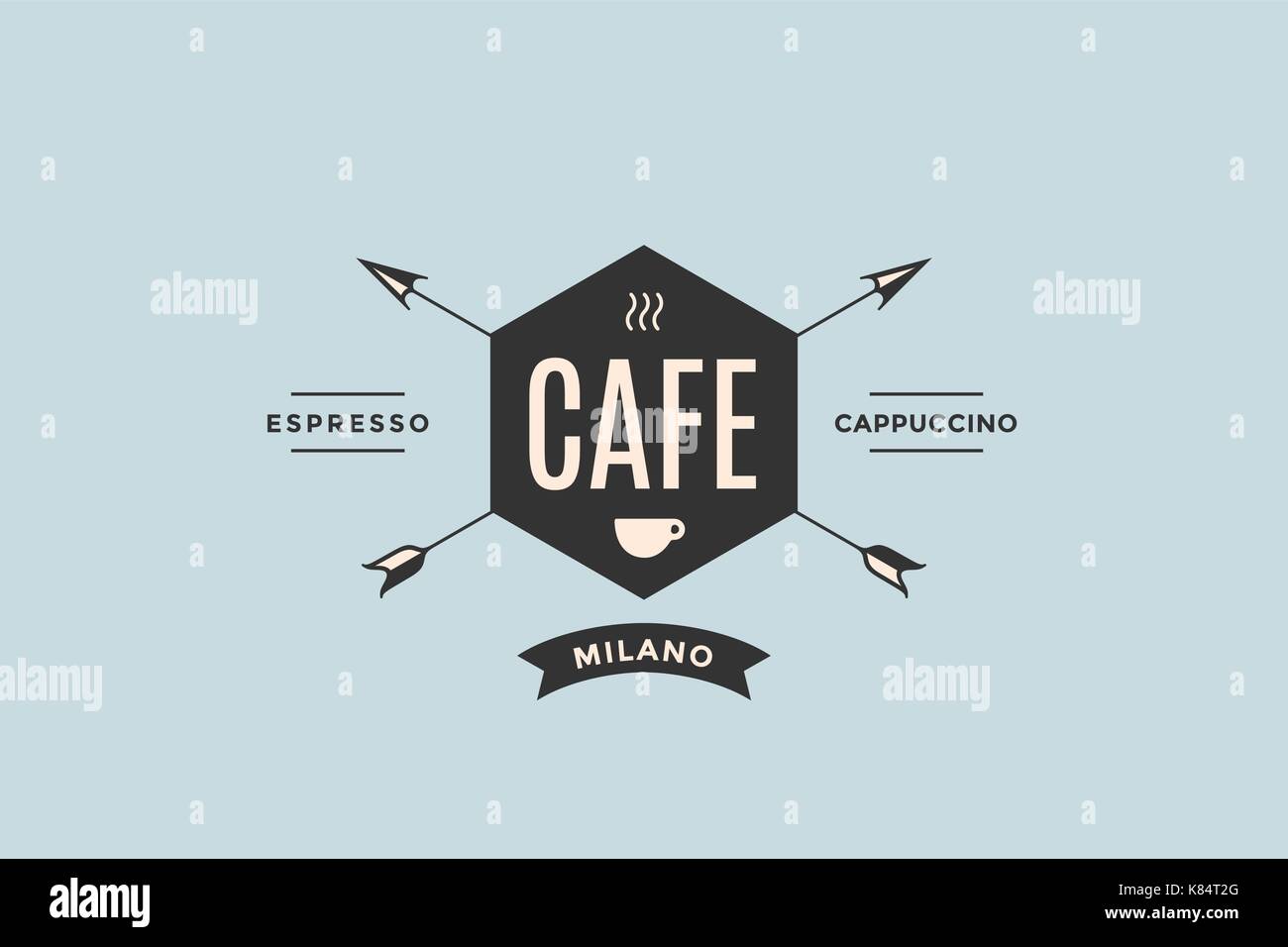 Emblem of Cafe with arrows Stock Vector Image & Art - Alamy
