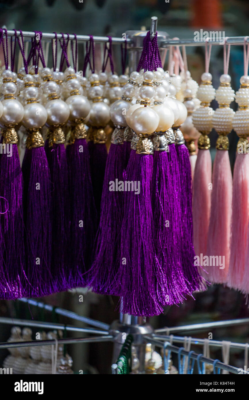 Selection of Ottoman Turkish traditional tassels in various colors ...