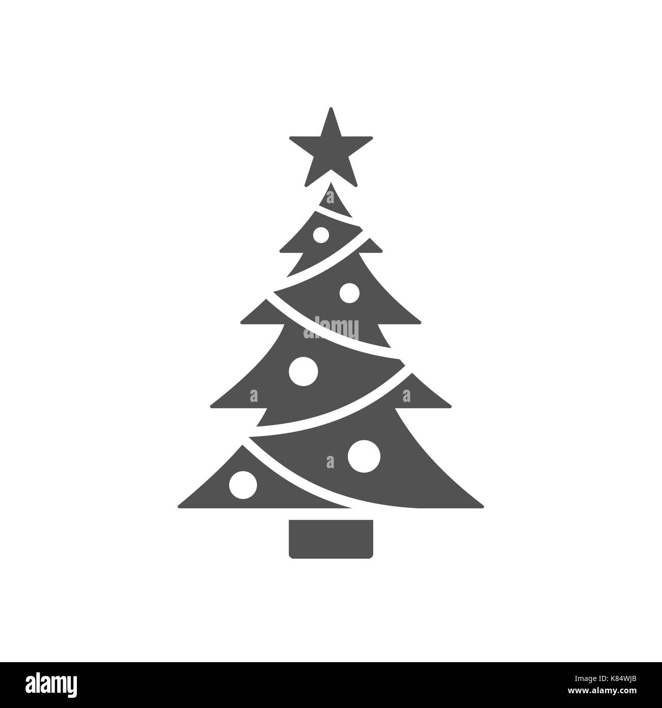 Isolated christmas tree icon with star. Vector illustration Stock ...
