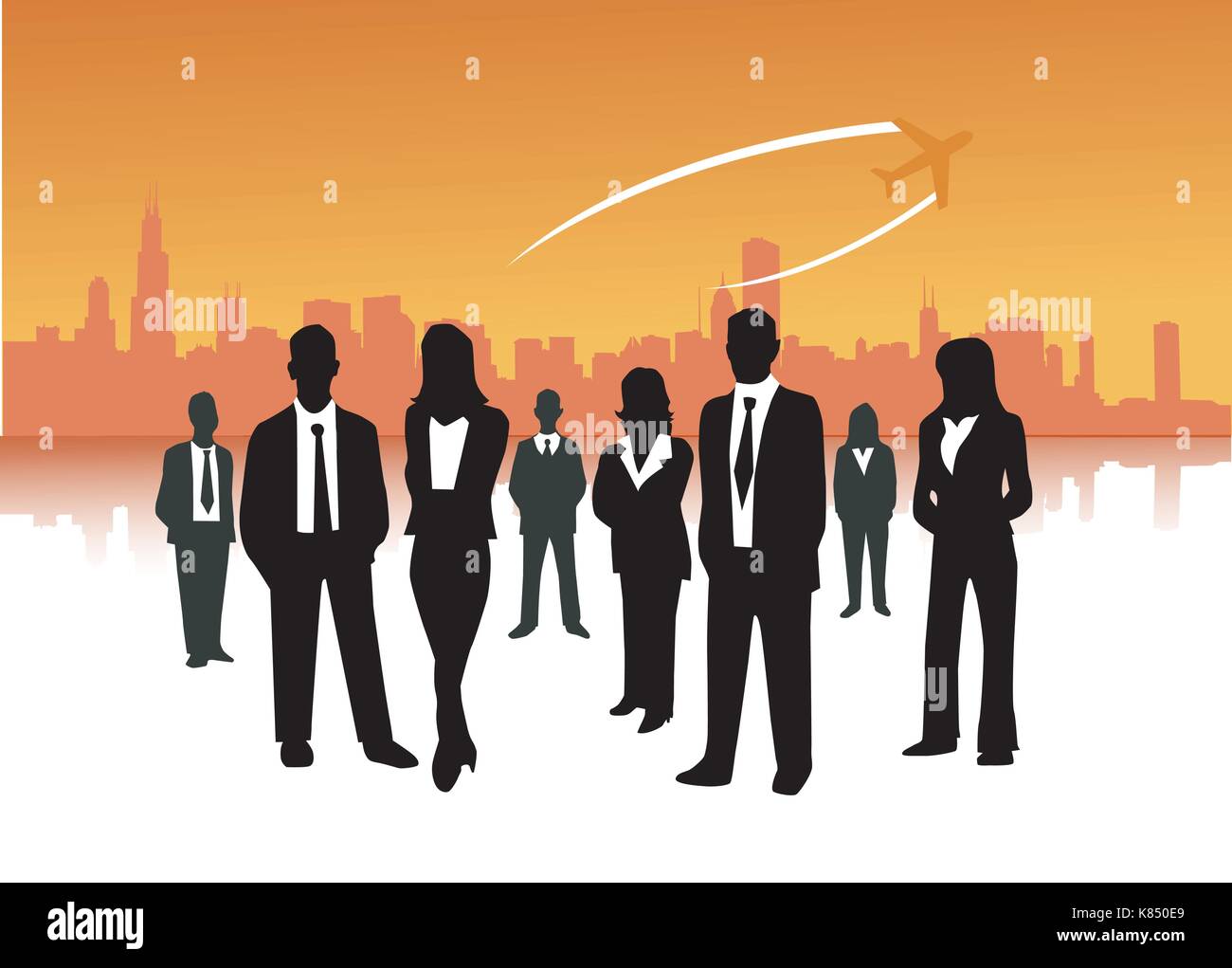 Business people standing global earth Stock Vector Images - Alamy
