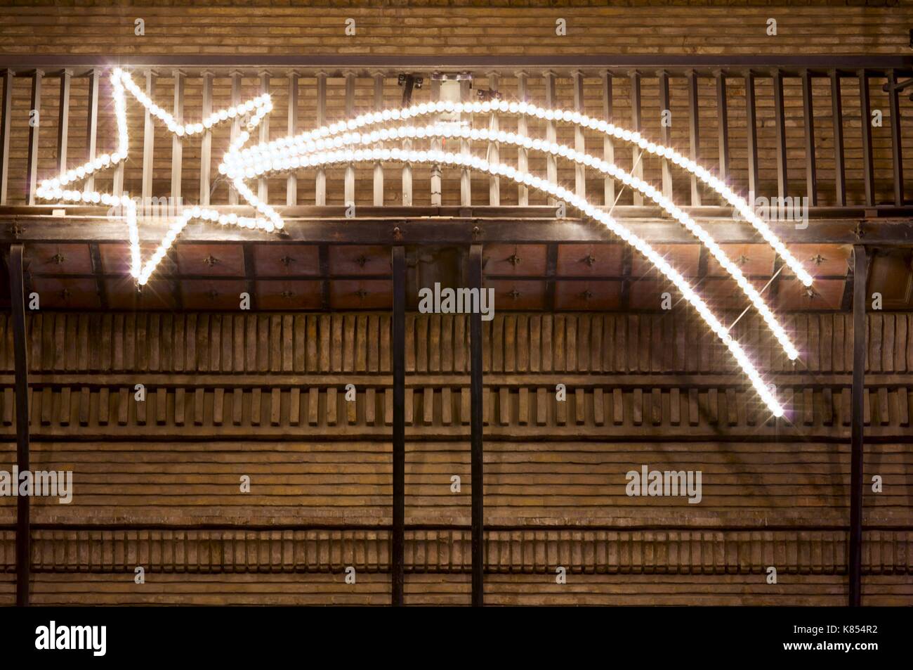 Christmas lights on the facade of a building Stock Photo - Alamy