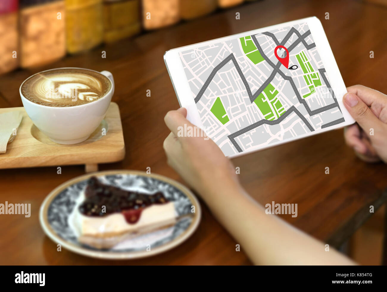 GPS Map to Route Destination network connection Location Street Map ...
