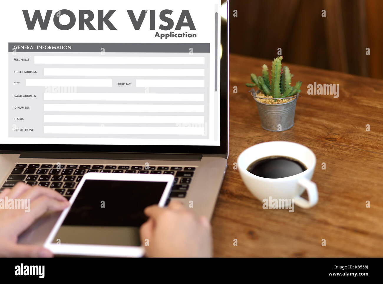 WORK Visa Application Employment Recruitment to Work businessman Stock ...