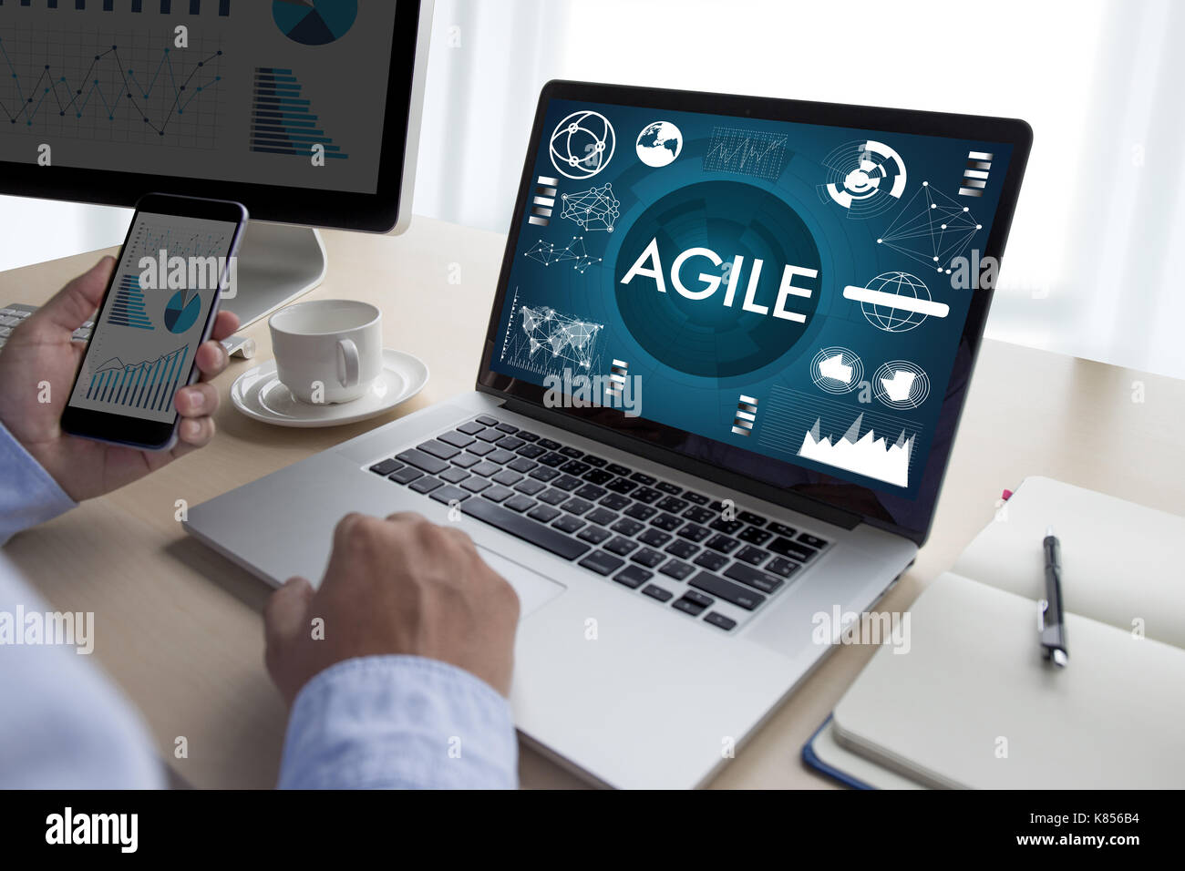 AGILE Agility Nimble Quick Fast Concept businessman working Stock Photo ...