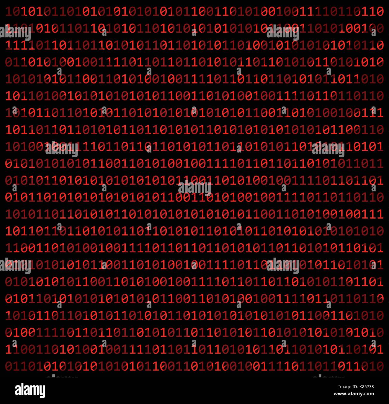 Binary Code Zero One Matrix Red Background Beautiful Banner Wallpaper Design Illustration Stock