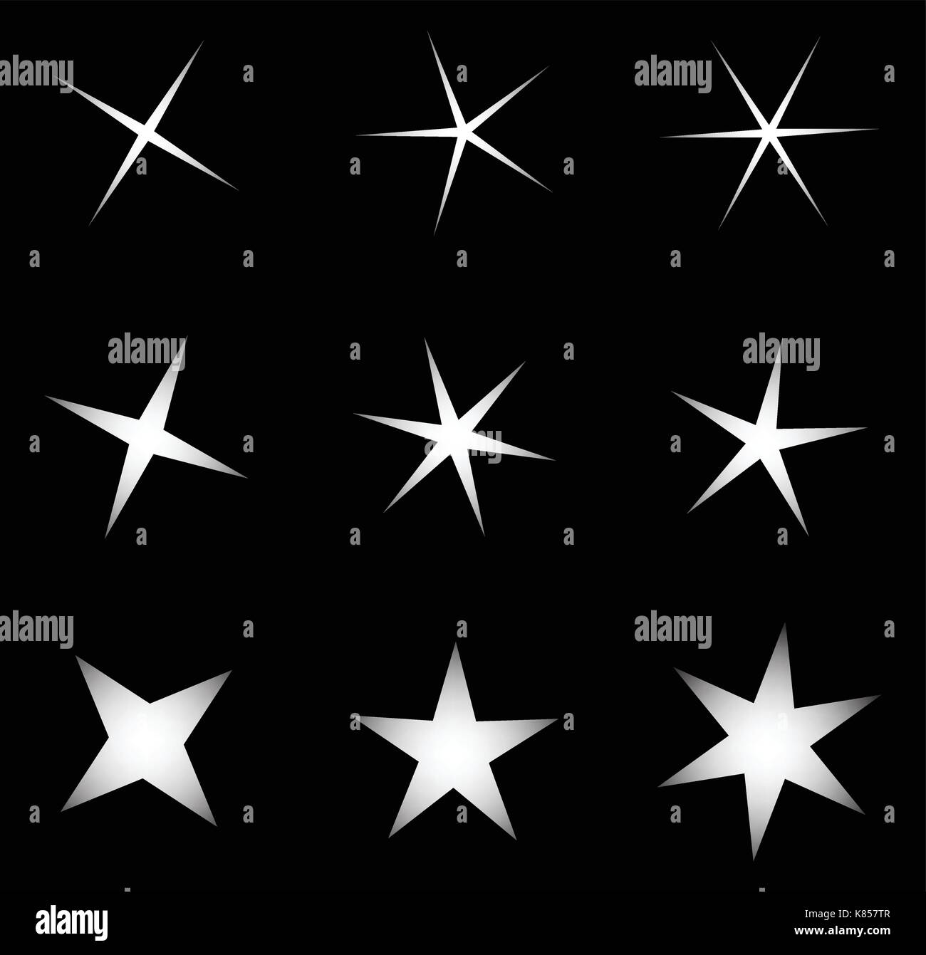 Illustration set christmas glowing Black and White Stock Photos ...