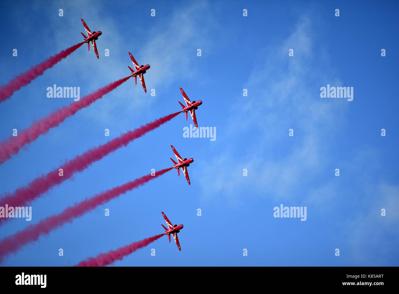 Different formations of Red Arrows during their appearance in Athens ...