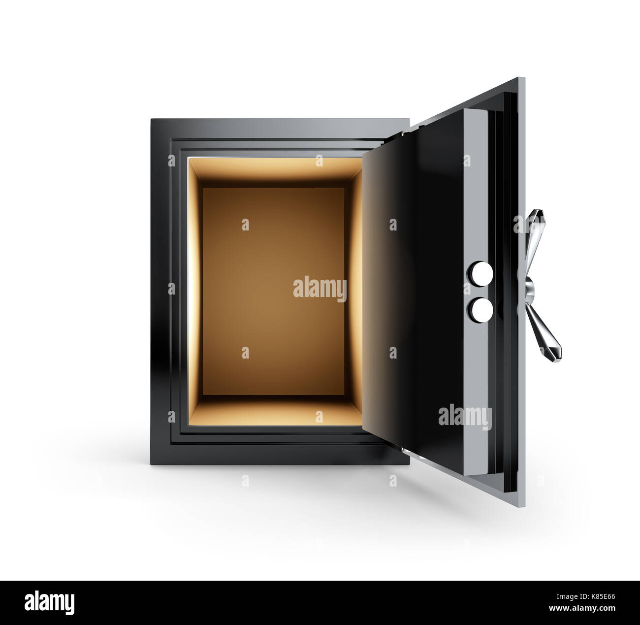 Open empty safe box isolated on white background Stock Photo - Alamy
