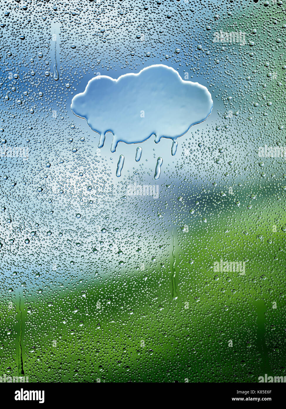 Water drop forming a cloud rain Stock Photo - Alamy