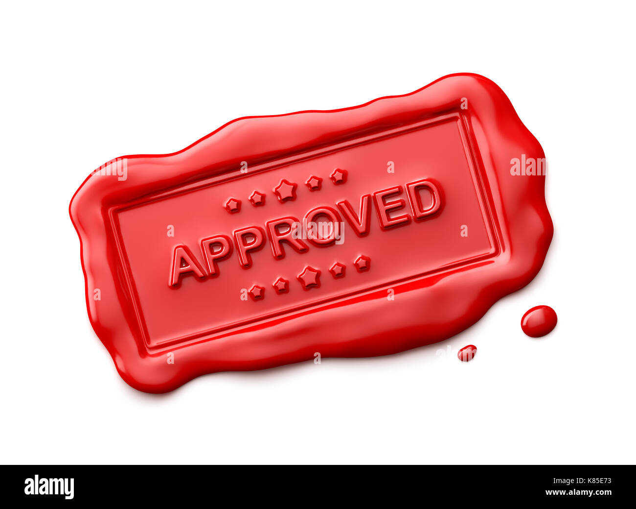 Wax seal with Approved word isolated on white background Stock Photo ...
