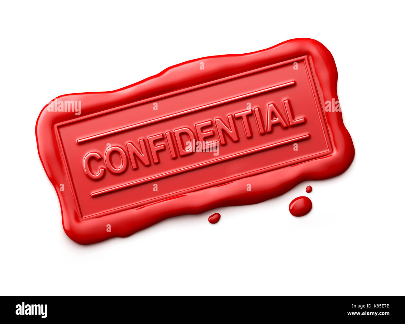 Wax seal with Confidential word isolated on white background Stock ...