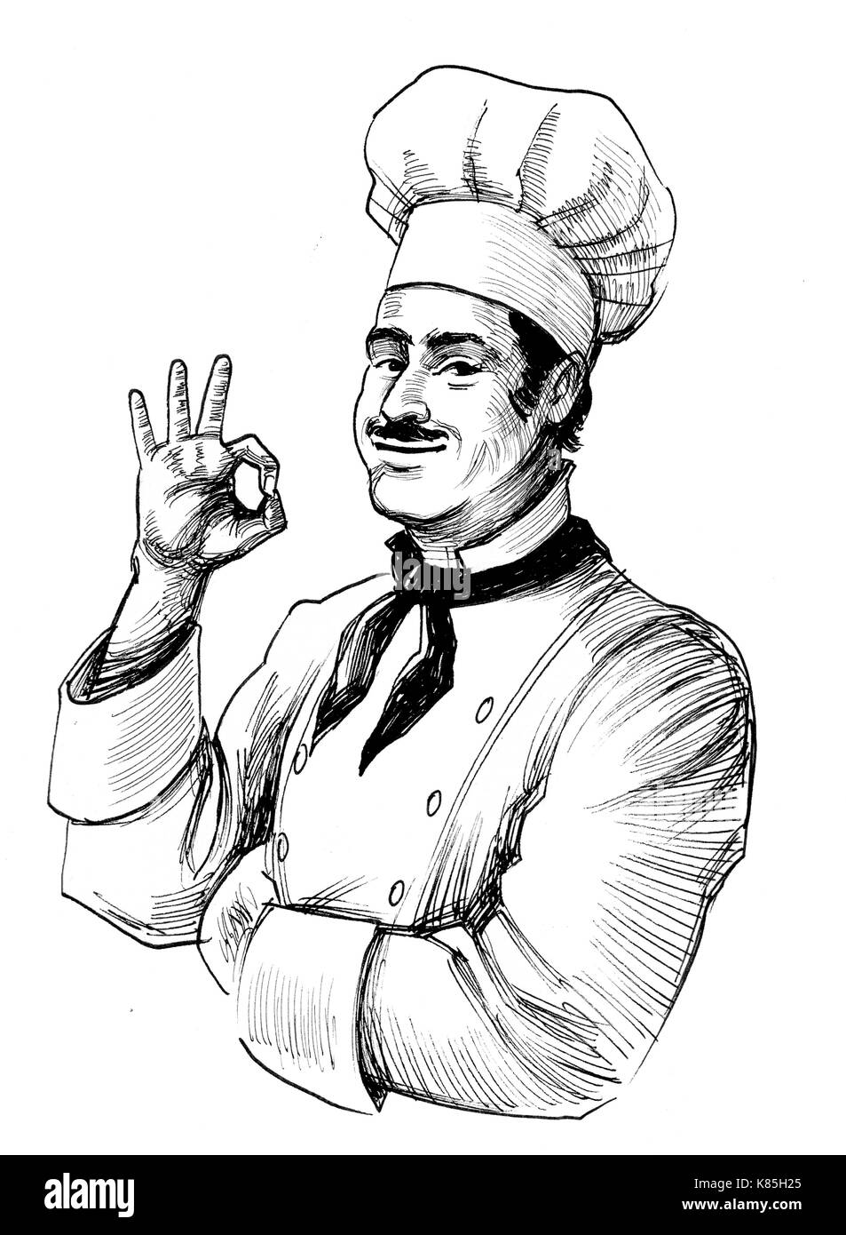 Smiling man showing drawing Black and White Stock Photos & Images - Alamy