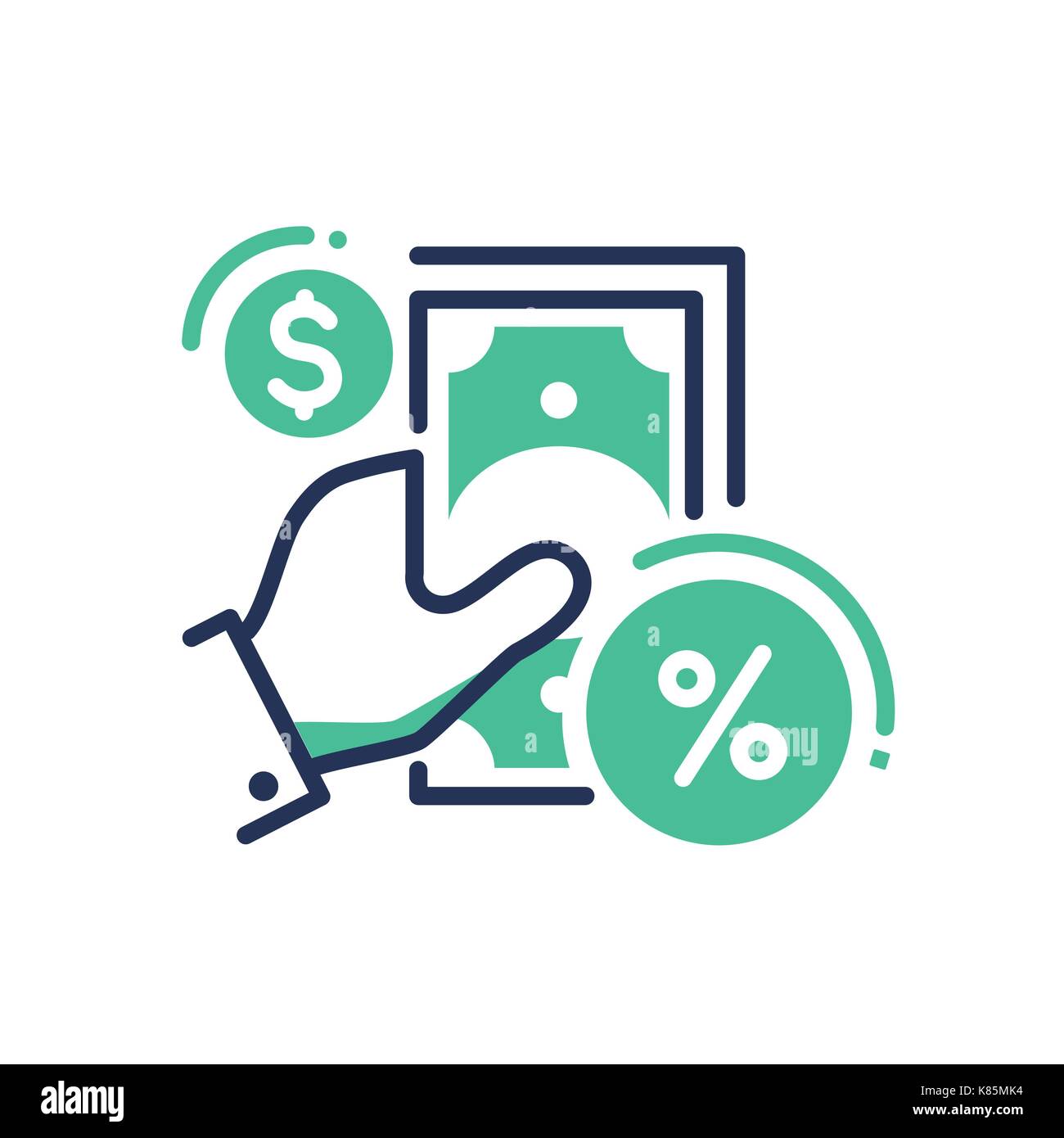 Credit Products - modern vector single line design icon. A symbol of ...