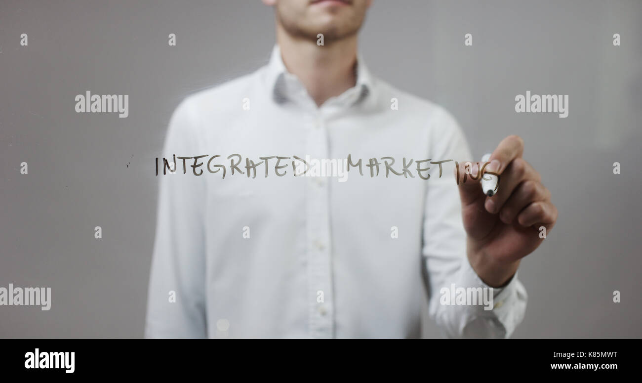 Integrated marketing writing on screen hi-res stock photography and ...