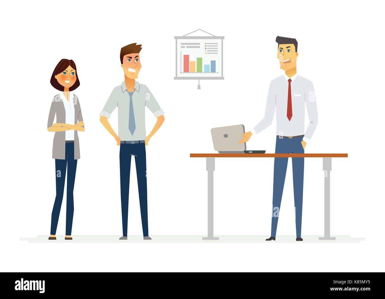 Collegues argue in the office - modern cartoon people characters ...
