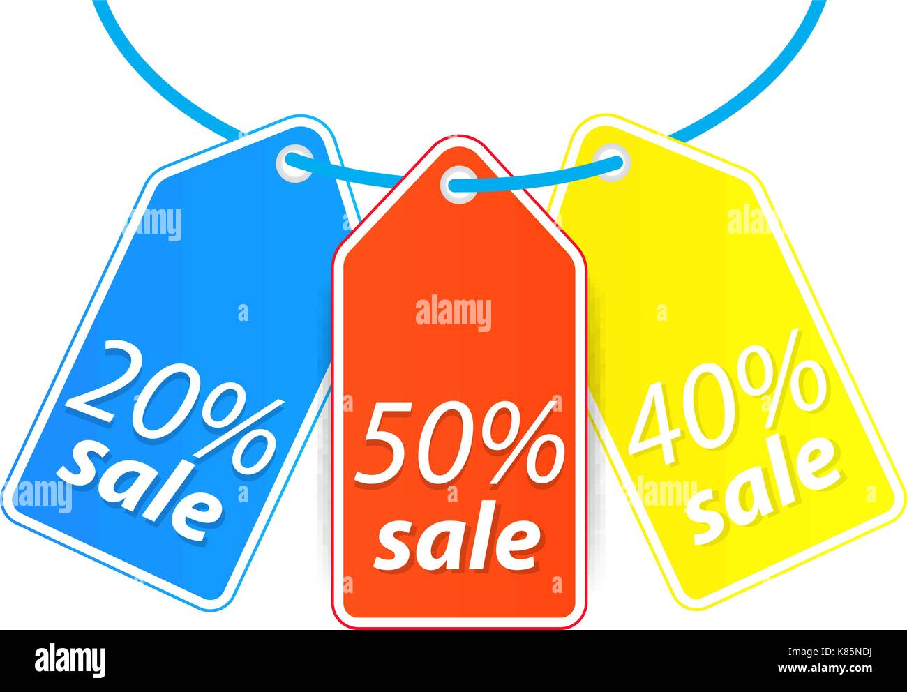 Price tag hang on the thread. Vector illustration Stock Vector Image ...