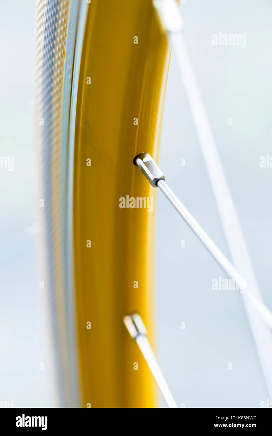 Bicycle wheel close-up Stock Photo - Alamy