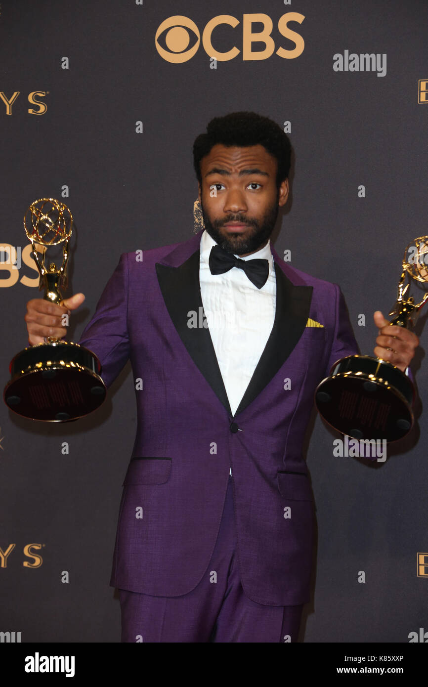 Los Angeles, USA. 17th Sep, 2017. Donald Glover at The 69th Emmy Awards ...