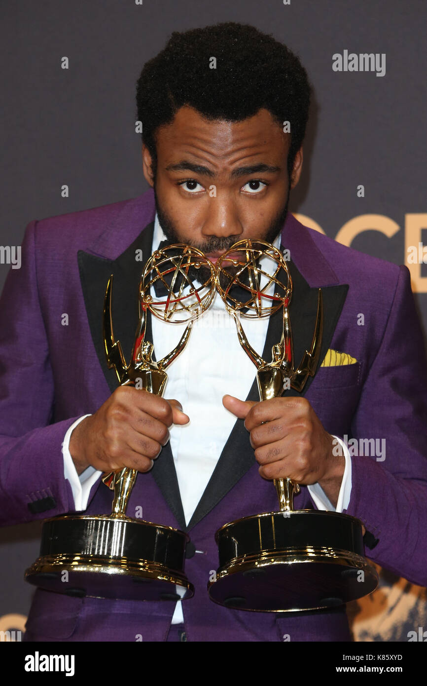 Los Angeles, USA. 17th Sep, 2017. Donald Glover at The 69th Emmy Awards ...