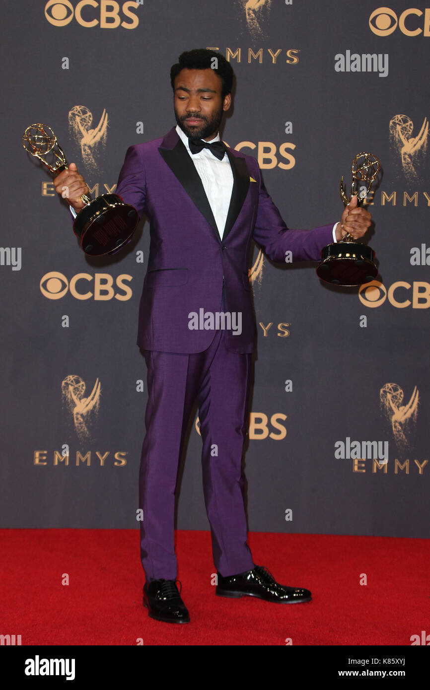 Los Angeles, USA. 17th Sep, 2017. Donald Glover at The 69th Emmy Awards ...