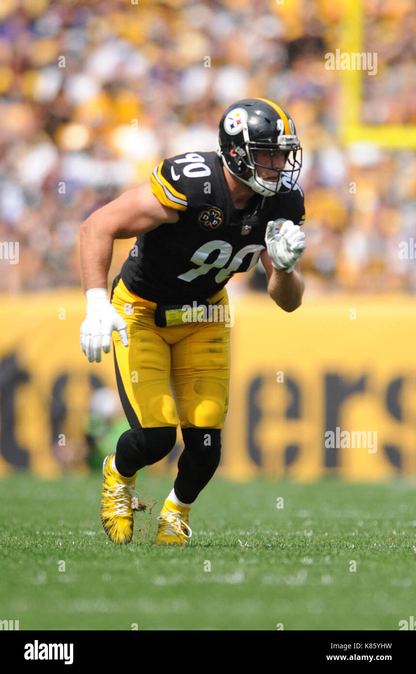 Pittsburgh, PA, USA. 17th Sep, 2017. T.J.Watt #90 during the Pittsburgh ...