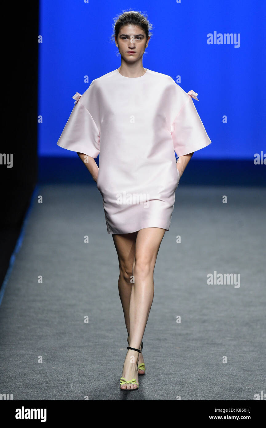 Madrid, Spain. 18th Sep, 2017. Model wears at collection runway a ...