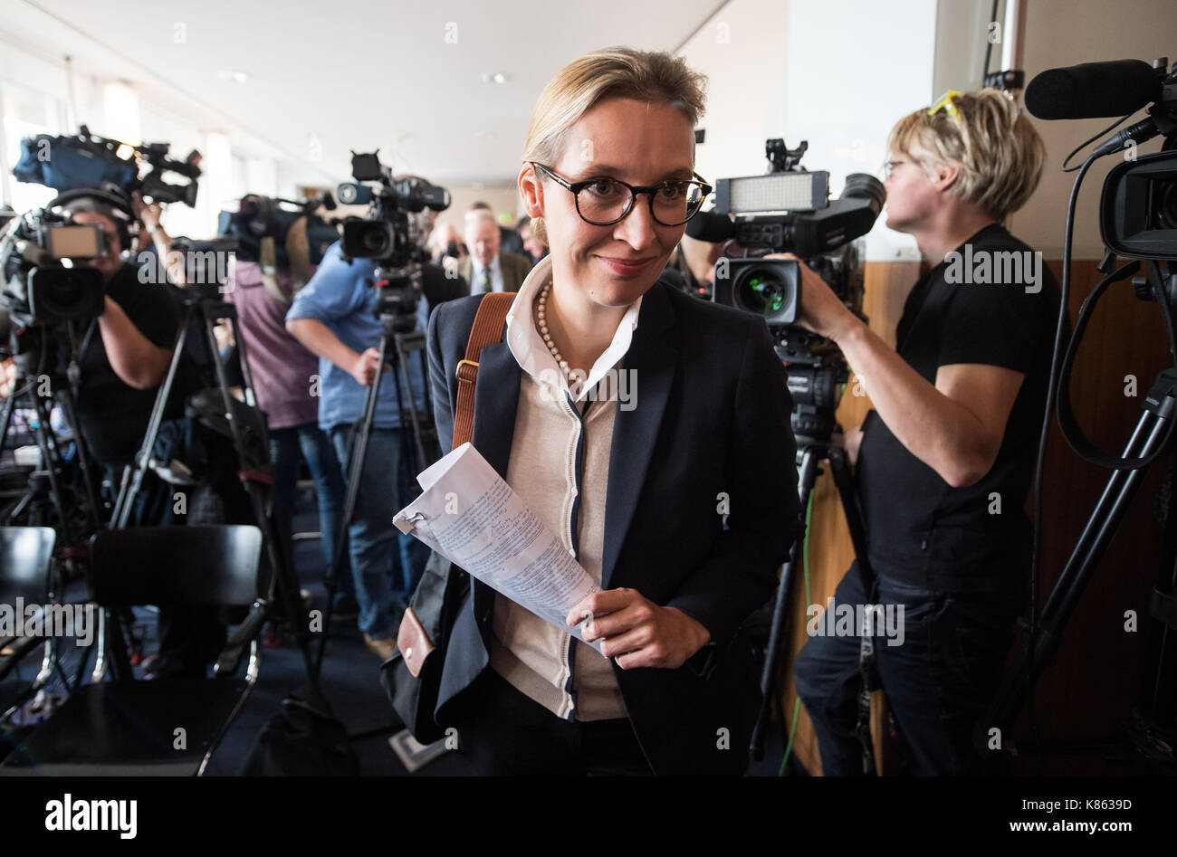 Berlin, Germany. 18th Sep, 2017. Alice Weidel, the leading candidate ...