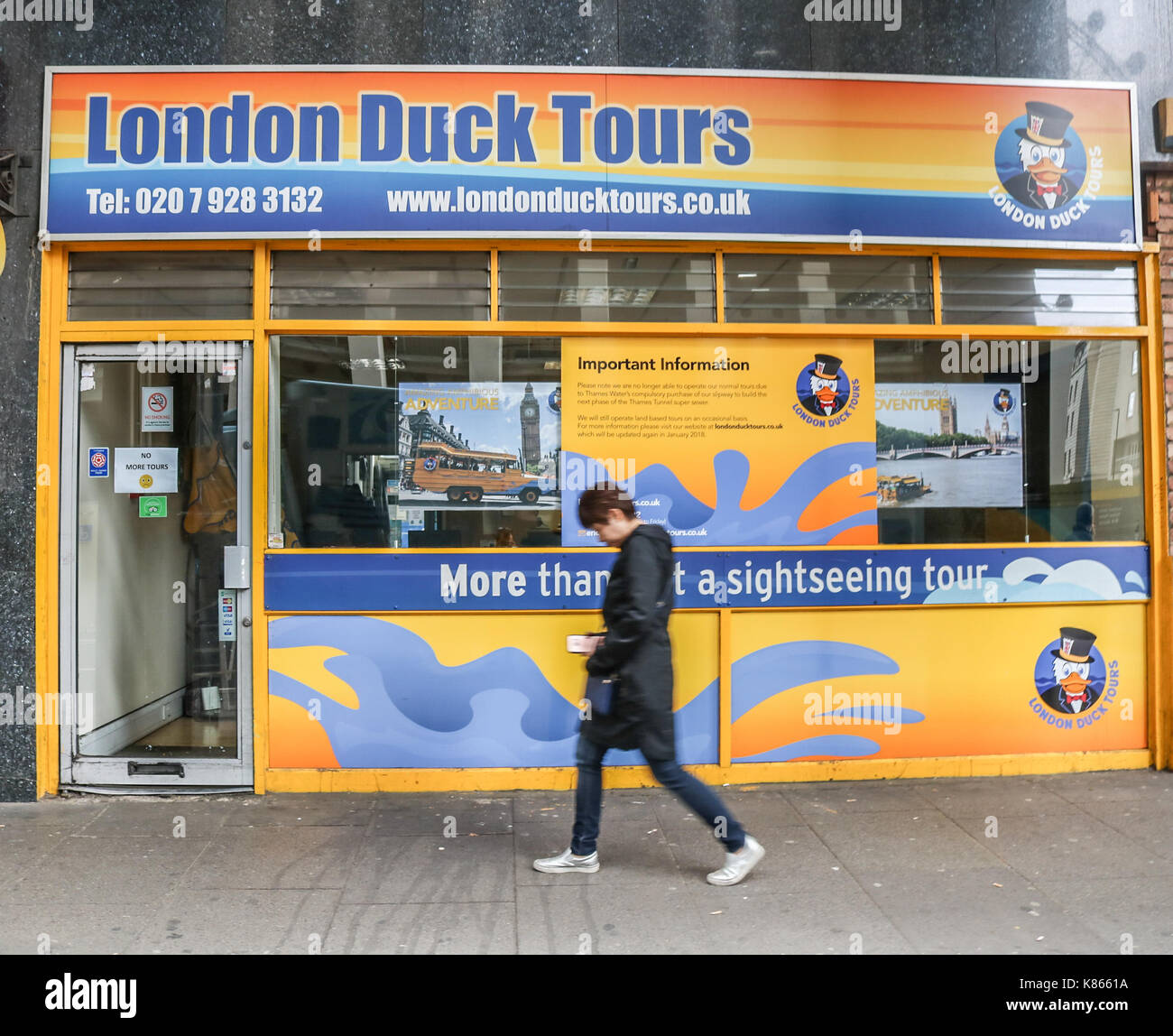 London, UK. 18th Sep, 2017. The amphibious London Duck Tours ceases ...