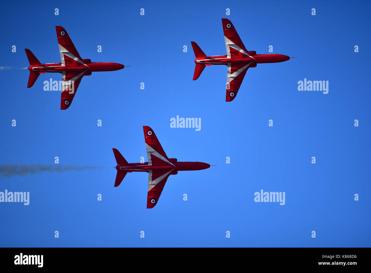 Different formations of Red Arrows during their appearance in Athens ...
