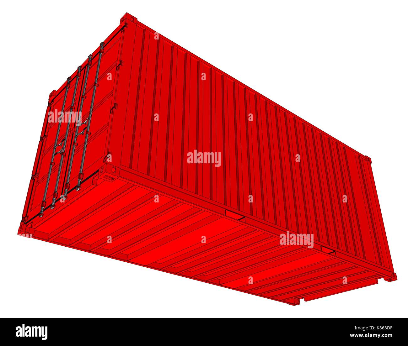 Vector of red cargo container Stock Vector Image & Art - Alamy