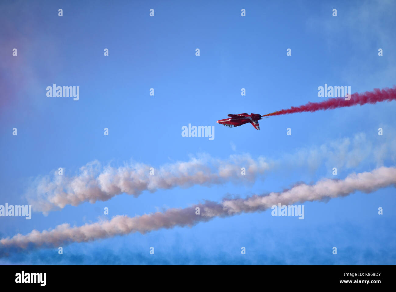 Different formations of Red Arrows during their appearance in Athens ...