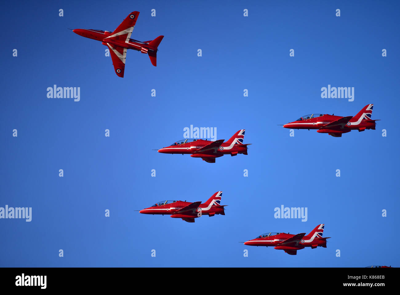 Different formations of Red Arrows during their appearance in Athens ...