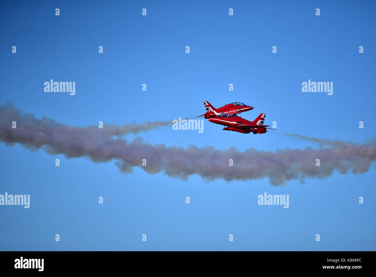 Different formations of Red Arrows during their appearance in Athens ...
