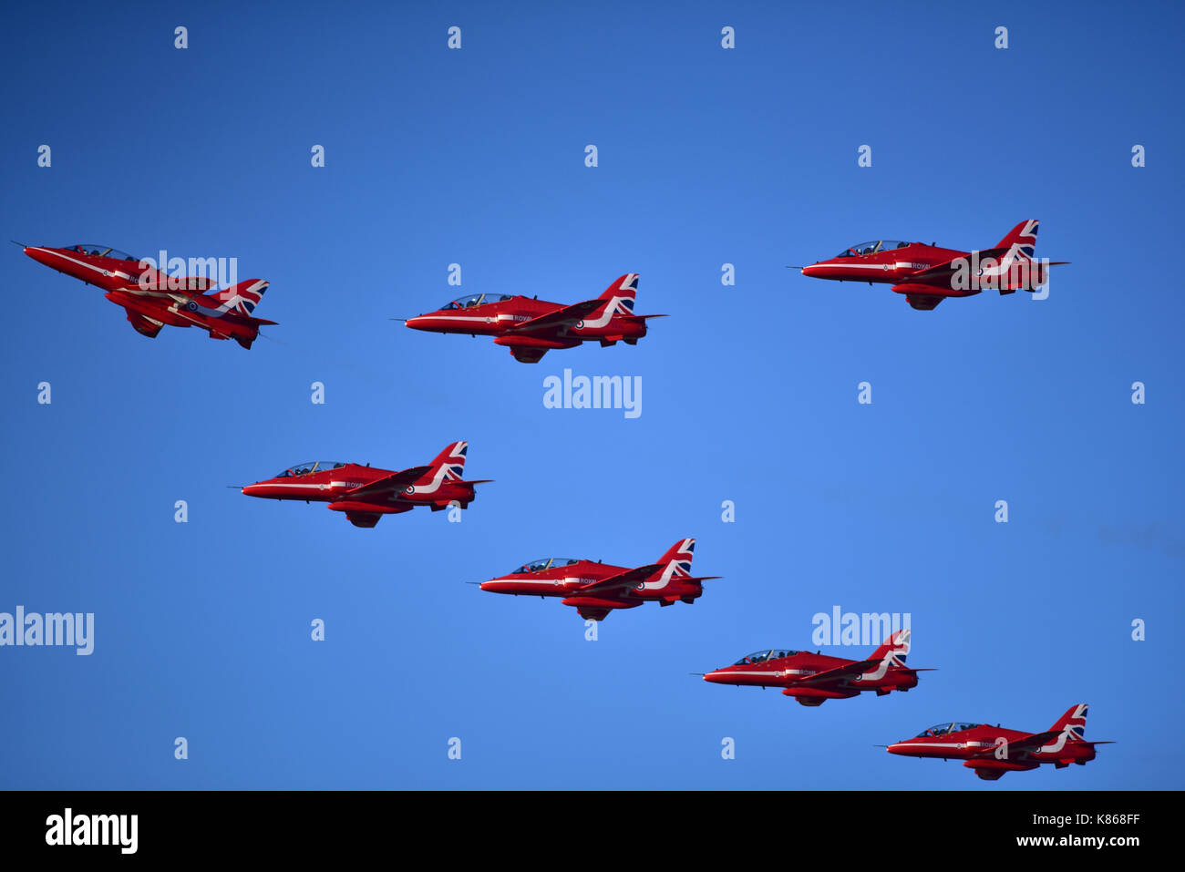 Different formations of Red Arrows during their appearance in Athens ...