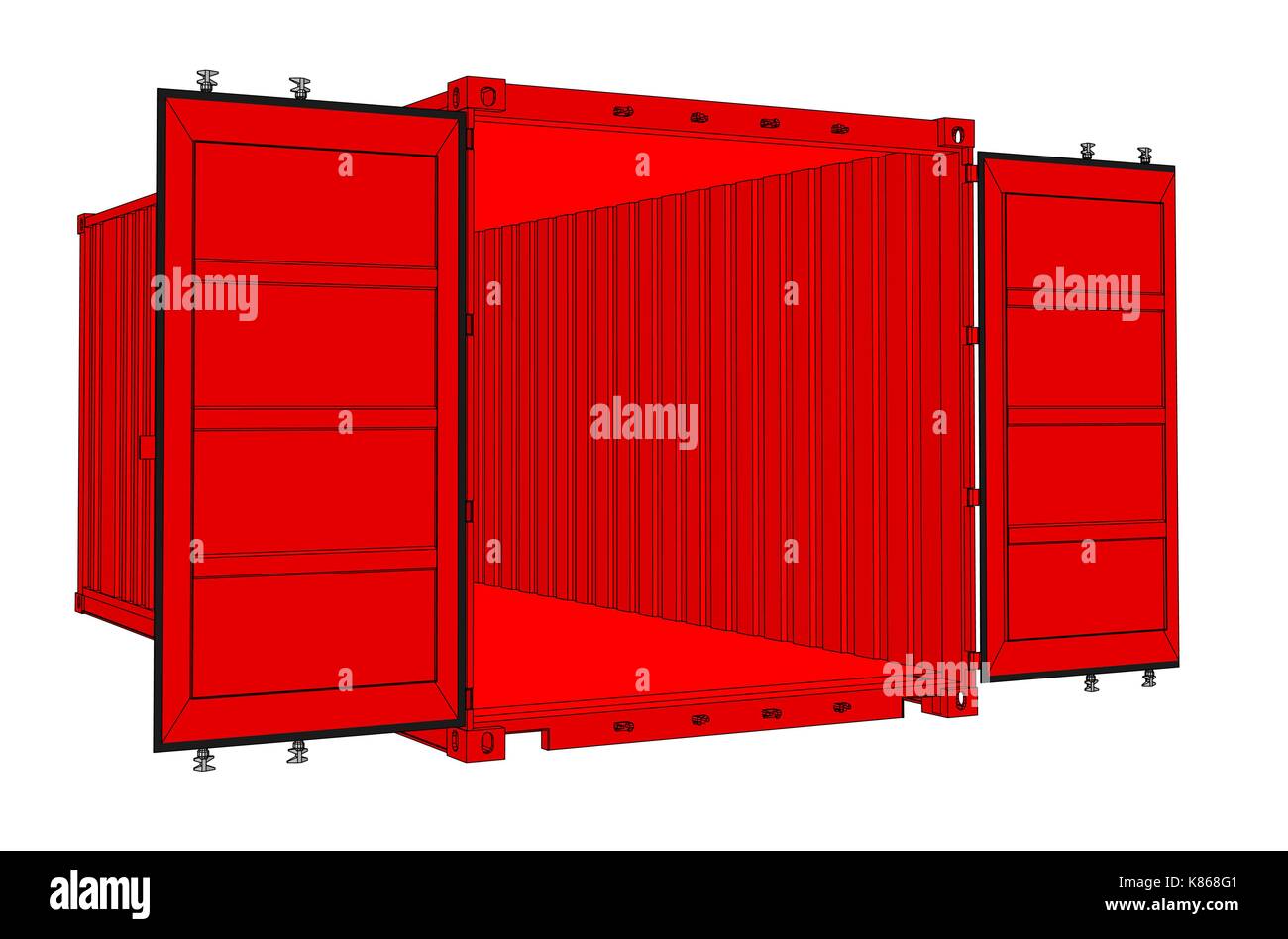 Open metal container Stock Vector Images - Alamy