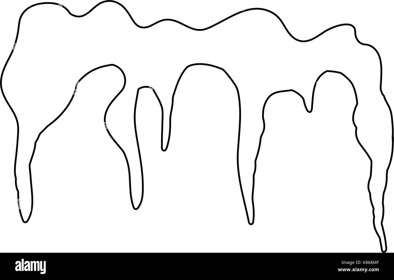 Icicles, snow cap, drift outline vector symbol icon design. Beautiful ...