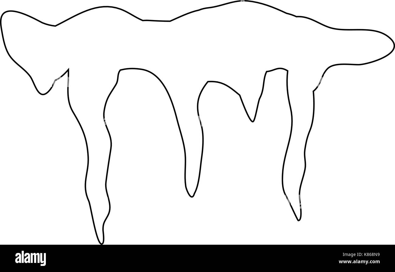 Icicles, snow cap, drift outline vector symbol icon design. Beautiful ...