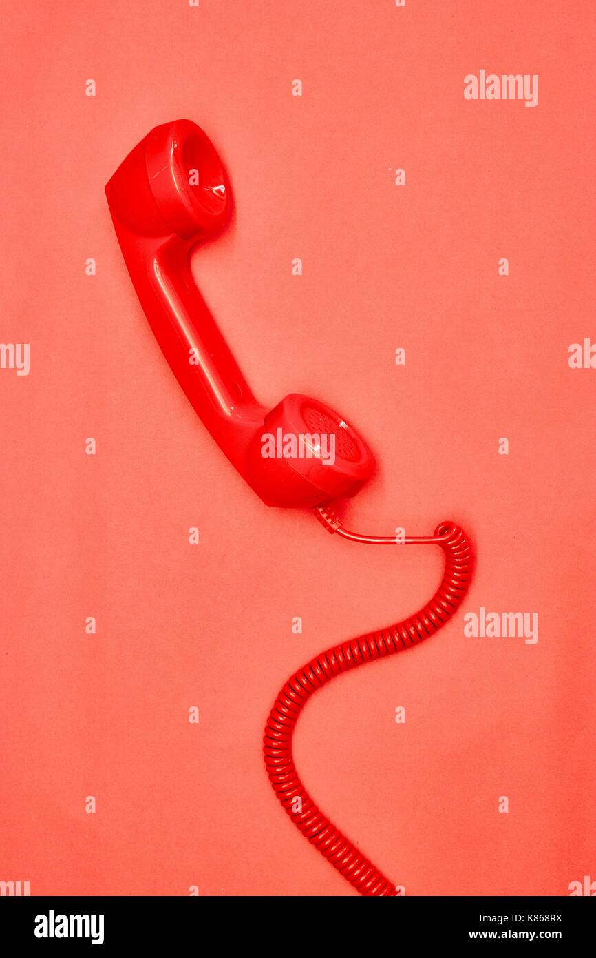 A studio photo of a red rotary telephone Stock Photo - Alamy
