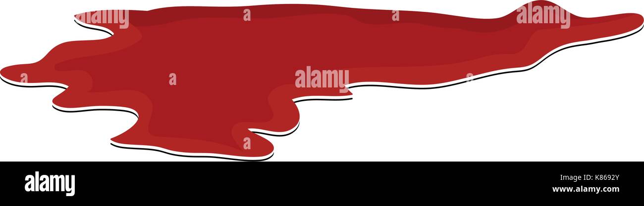 Blood puddle, red drop, blots, stain, plash of blood. Vector ...