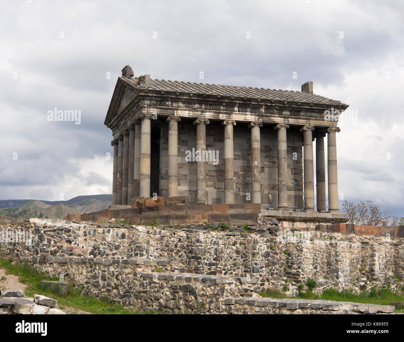 The first century A.D. Greco-Roman temple to the sun god Mihr, in Garni ...