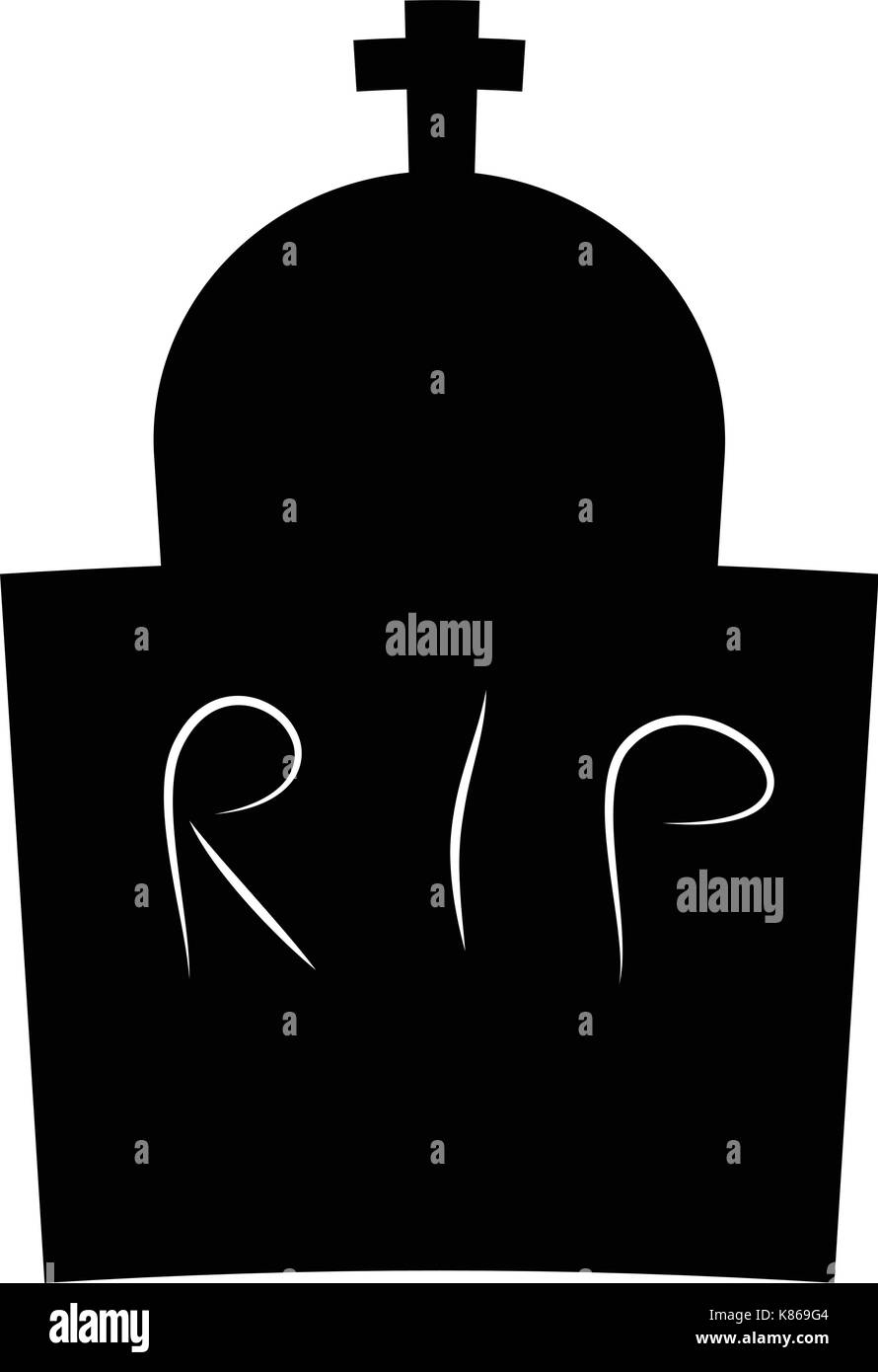 halloween creepy scary grave, rip vector symbol icon design. Beautiful ...