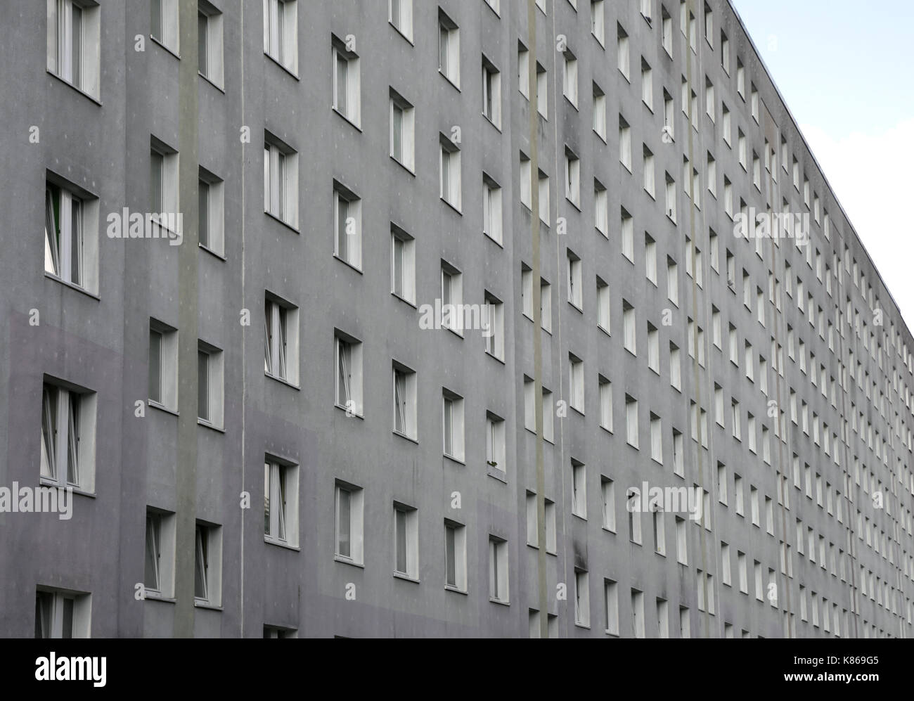 facade of an immense building with many apartments in the periphery of ...