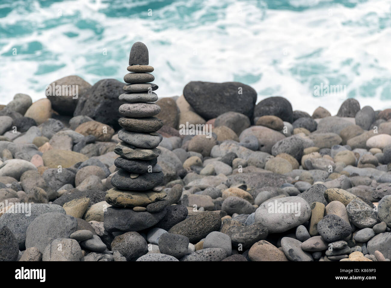stack of zen stones on the beach Stock Photo - Alamy