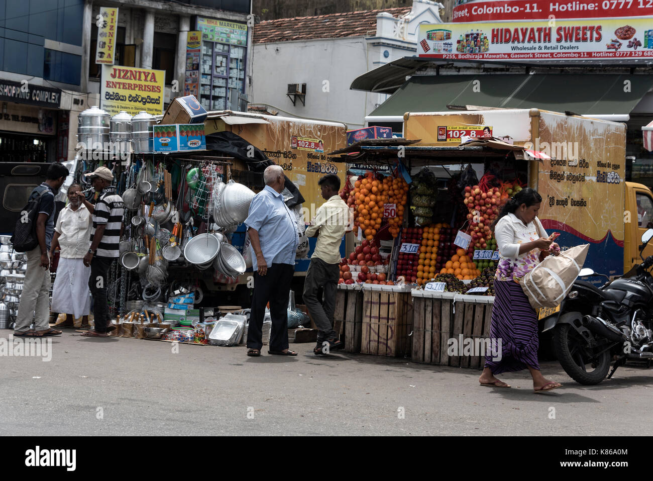 A market scene in Pettah Market in Colombo, Sri Lanka. Pettah Market is ...