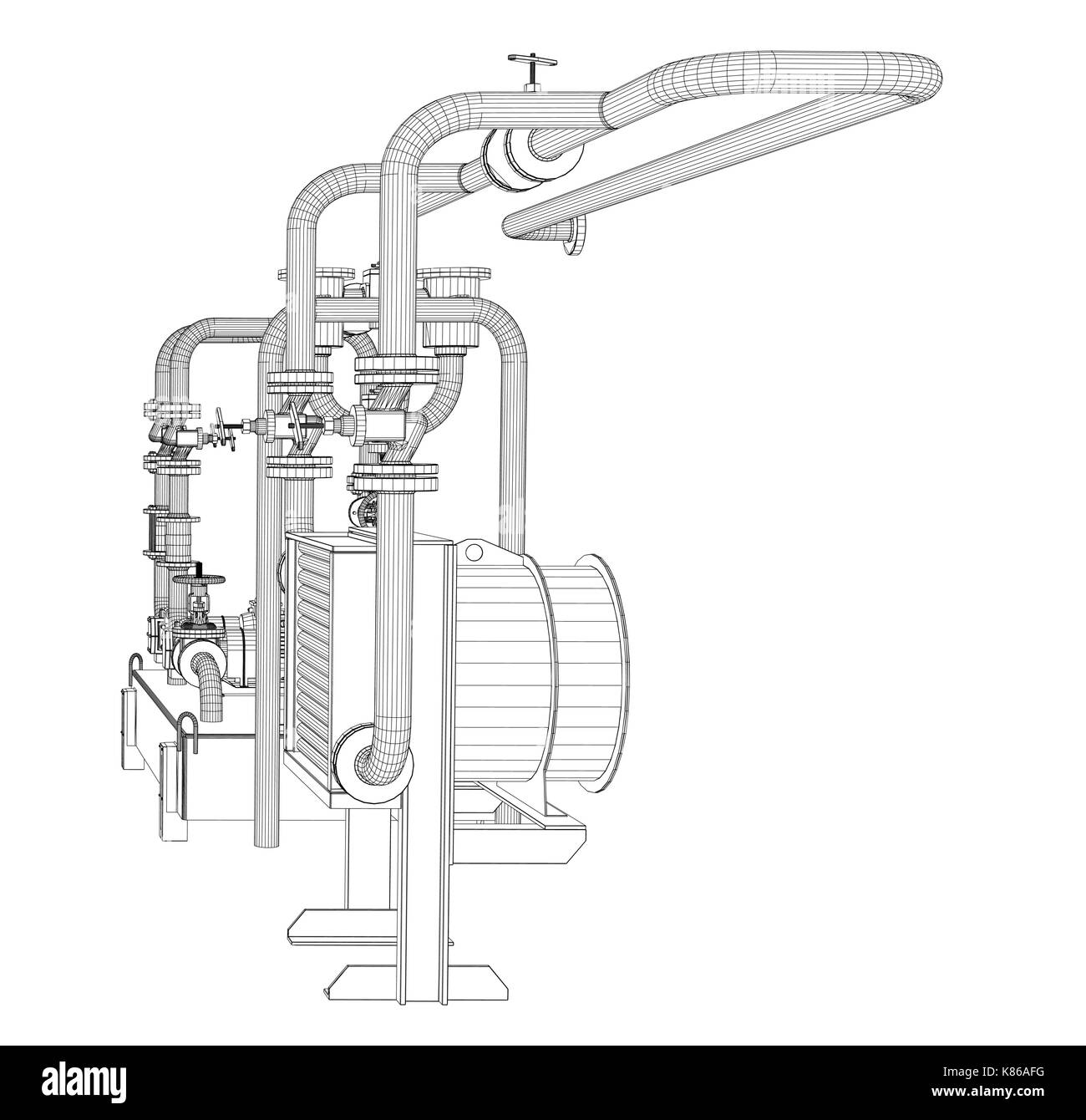 Wire-frame industrial equipment of oil pump Stock Vector Image & Art ...