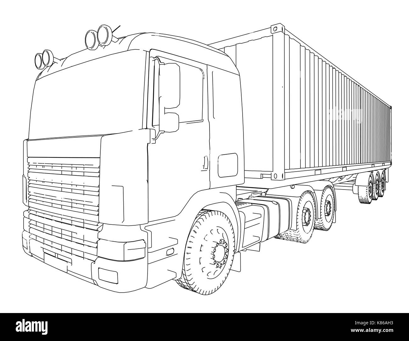 Logistic by Container truck Stock Vector Image & Art - Alamy