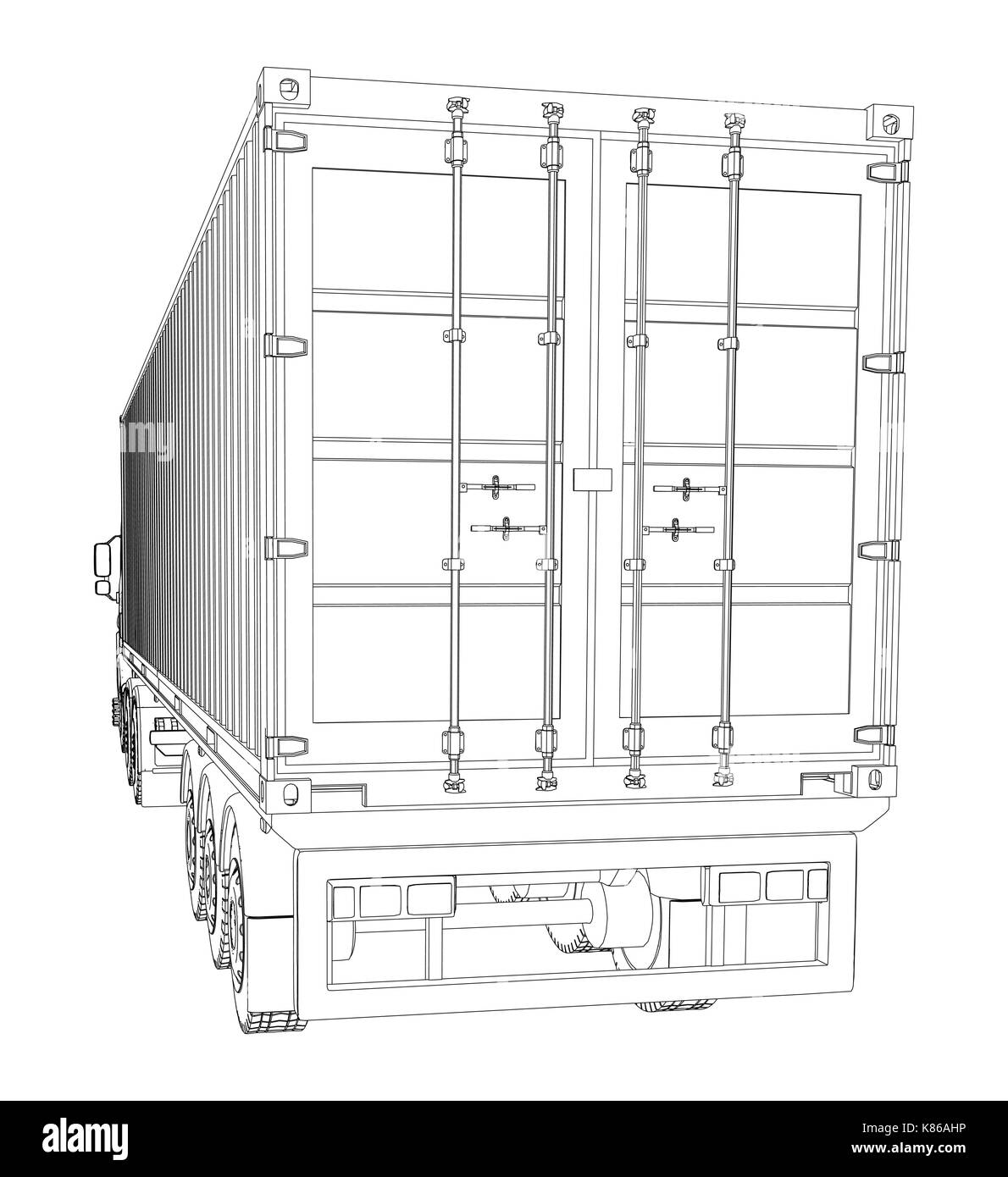Logistic by Container truck Stock Vector Image & Art - Alamy