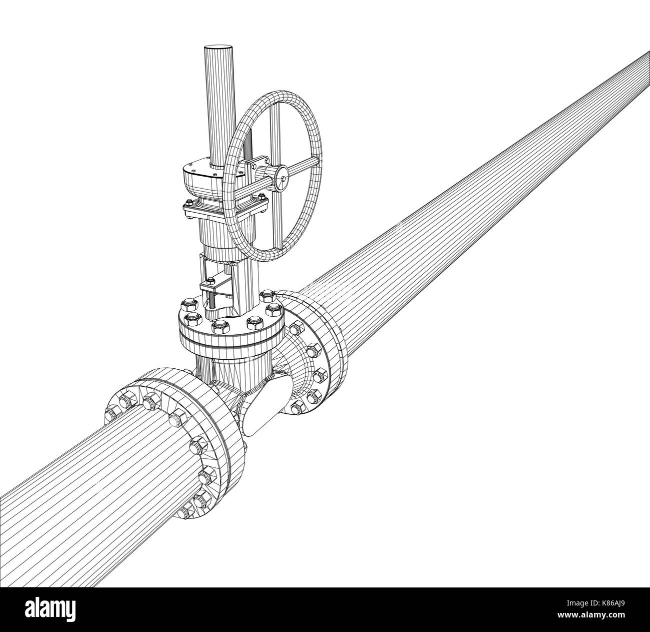 Industrial valve. Vector rendering of 3d Stock Vector Image & Art - Alamy