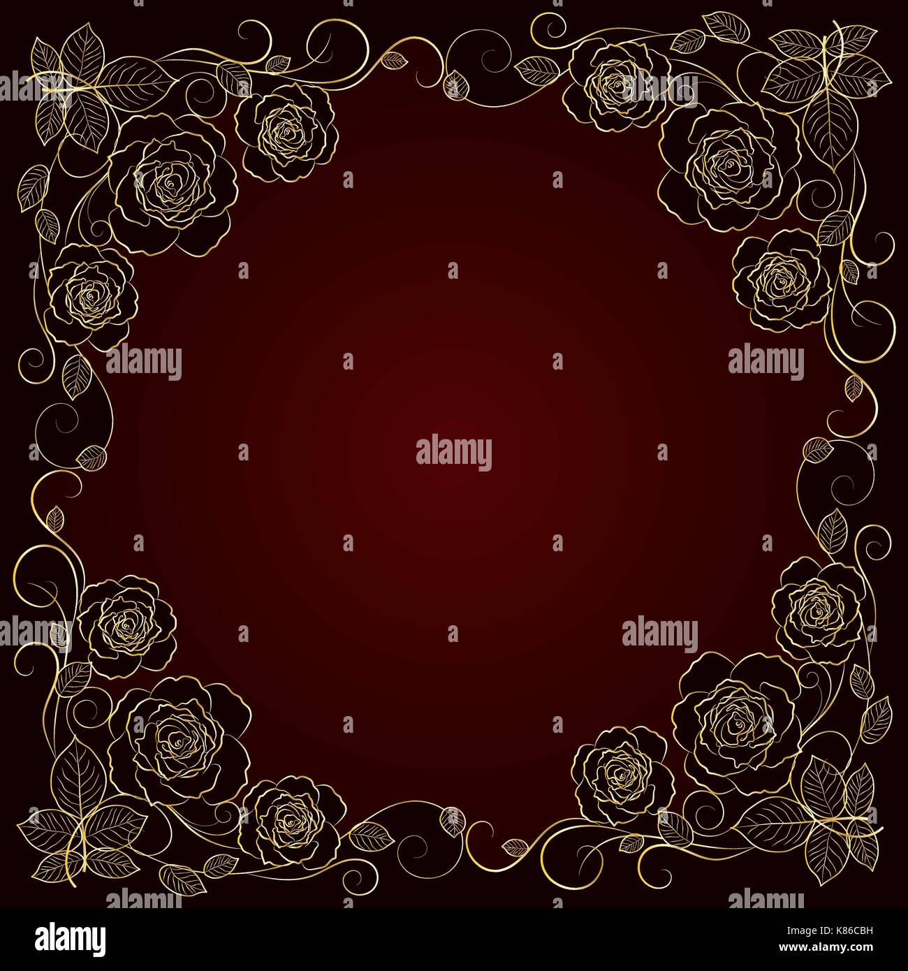 Gold floral frame Stock Vector Image & Art - Alamy